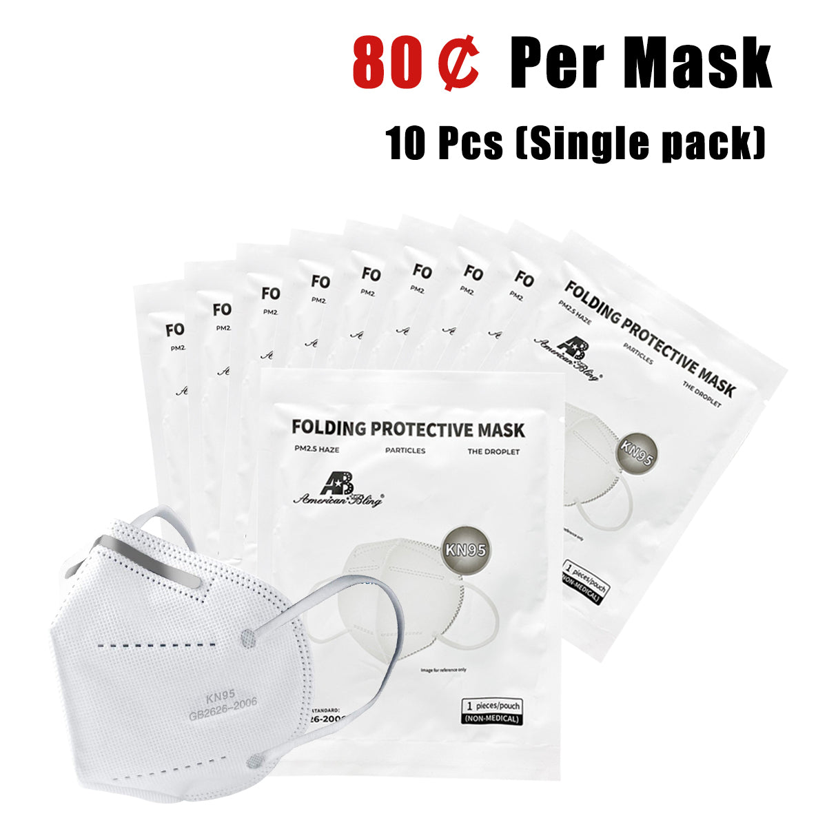 10 Pcs KN95 Disposable Folding Protective Cover Face Masks – American ...